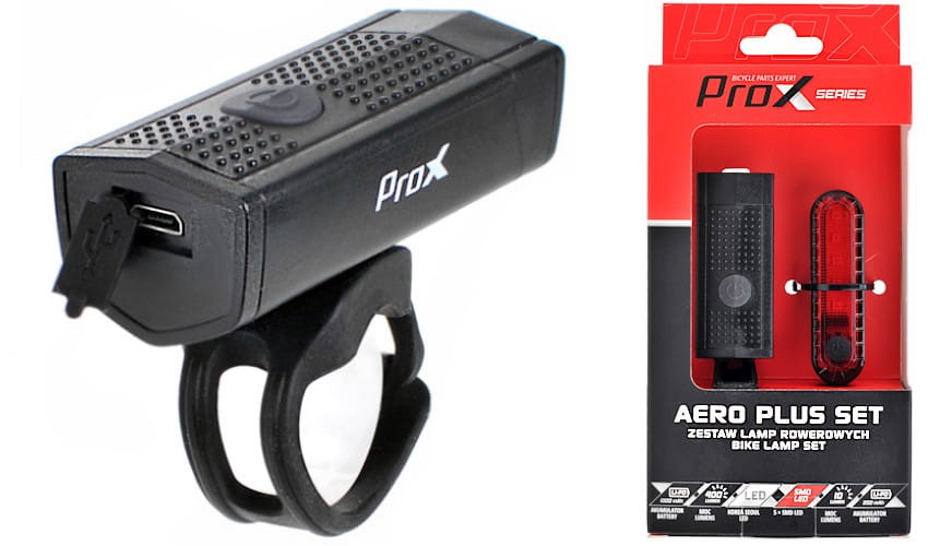 ZESTAW LAMPEK ROWEROWYCH PROX AERO PLUS SET - Jezdzik.com.pl